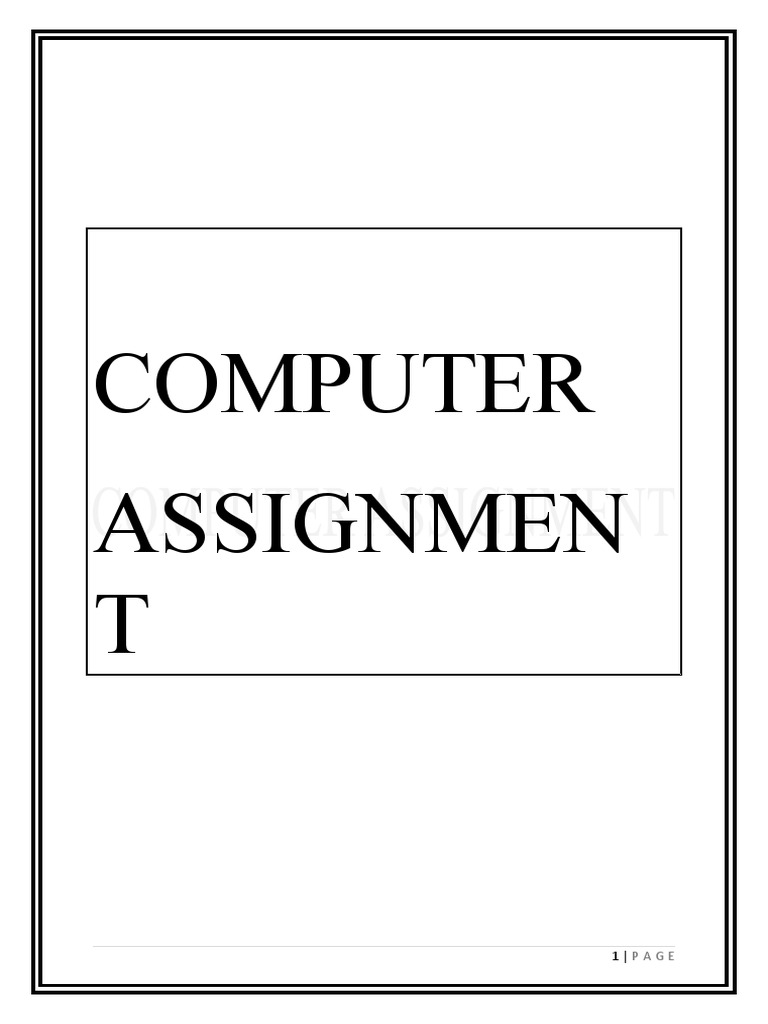 Computer Assignment | Download Free PDF | Programming | Computer Program
