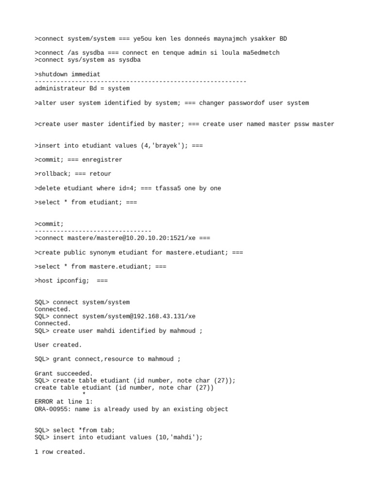 Command SQL | PDF