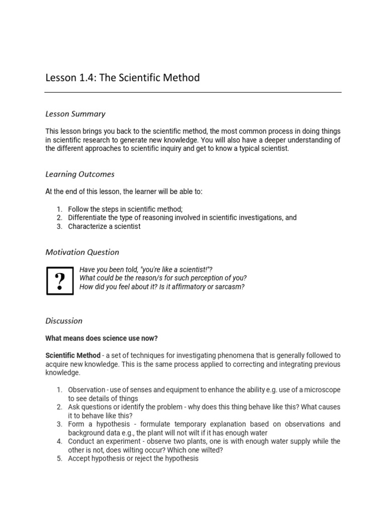 Module 1 Lesson 1.4 | PDF