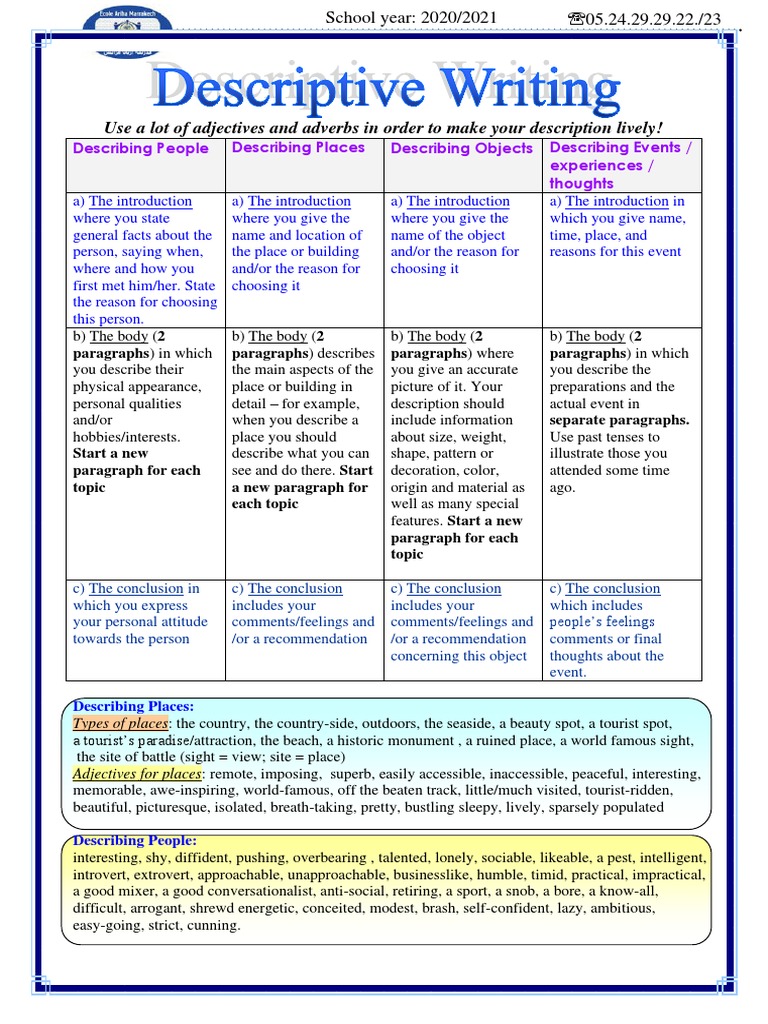 Descriptive Writing Fun Activities Games Writing Creative Writing Task ...