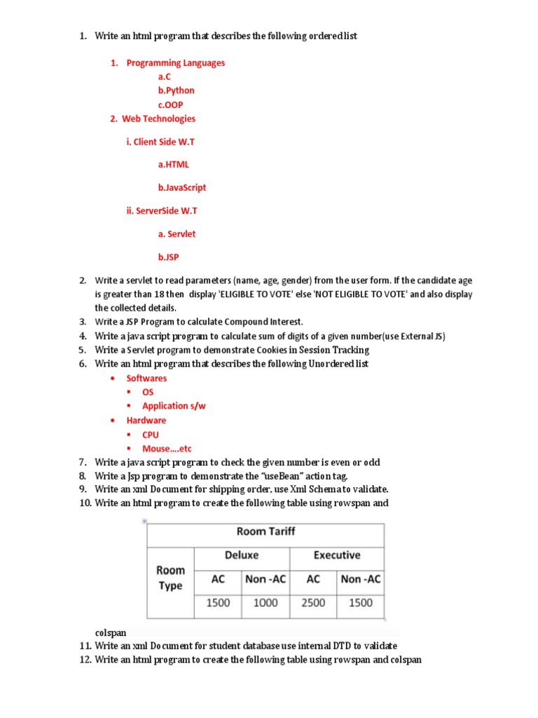 WT Lab Internal Questions | PDF | Html | Java (Programming Language)