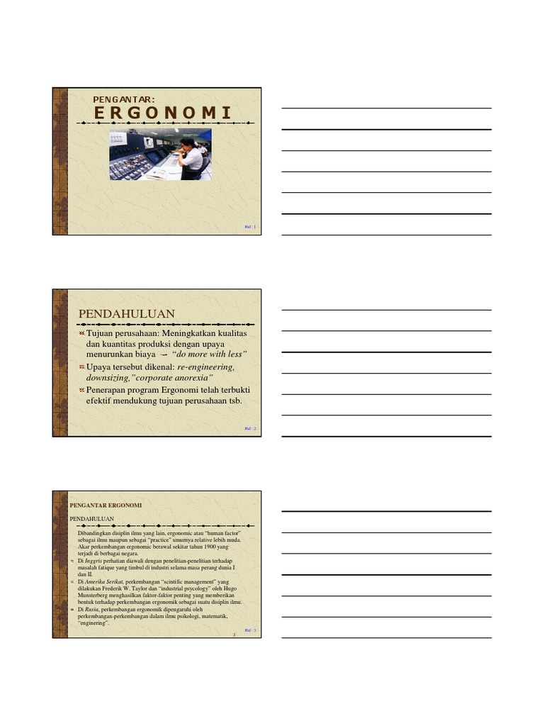 PENGANTAR ERGONOMI Rev 01 | PDF