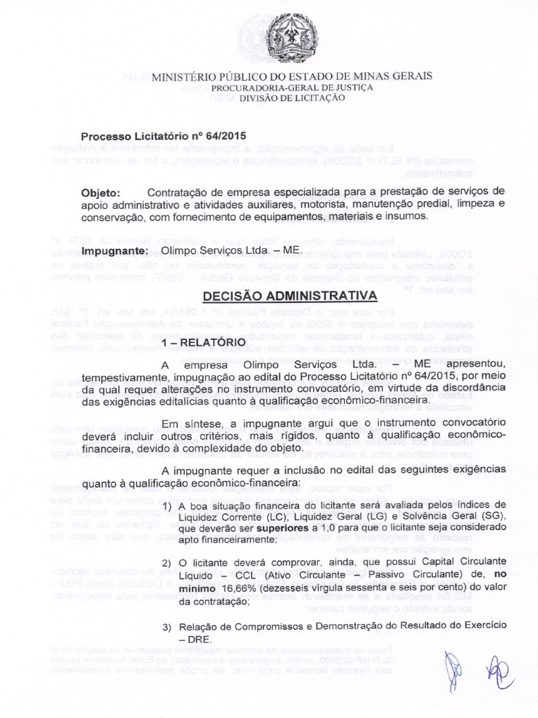 Decisao Impugnacao - PL 64 - 2015 - Qualificacao Economico-Financeira ...
