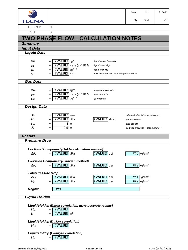 Two Phase Flow Calculation Notes | PDF | Viscosity | Pressure