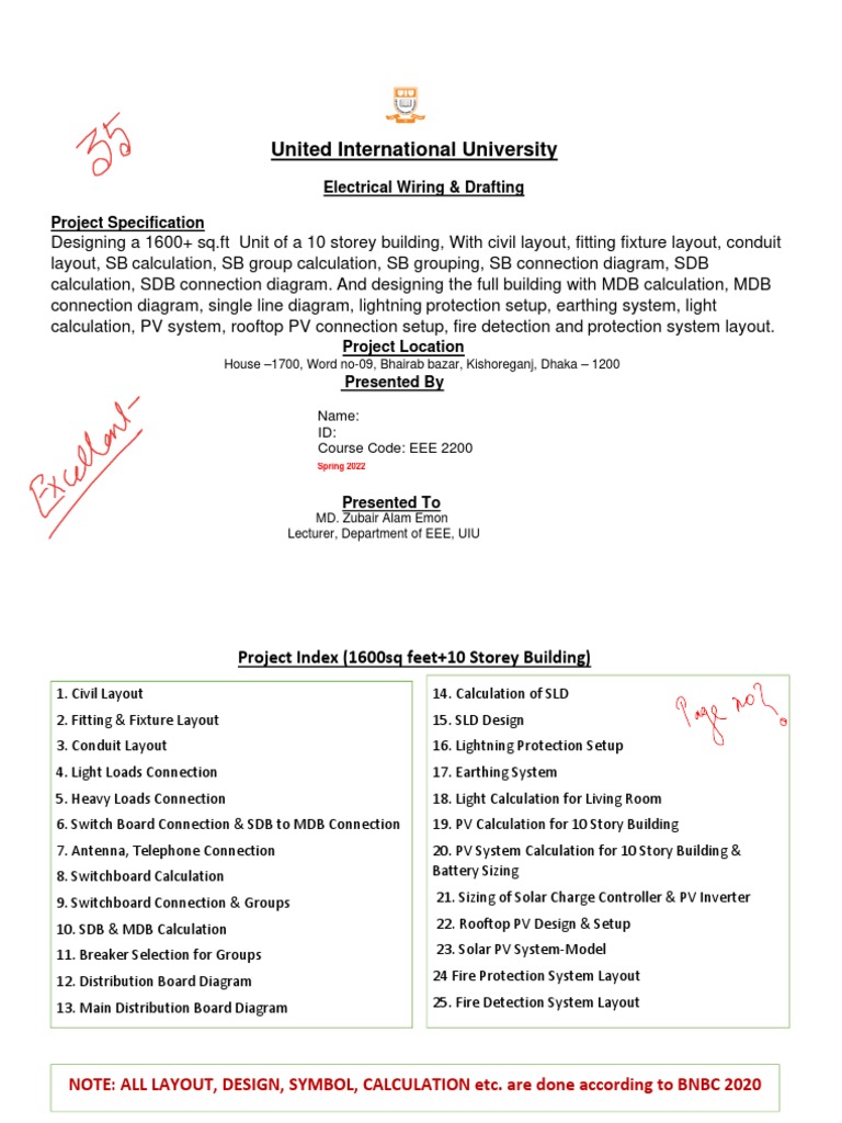 Sample Project | PDF | Electrical Wiring | Building Materials