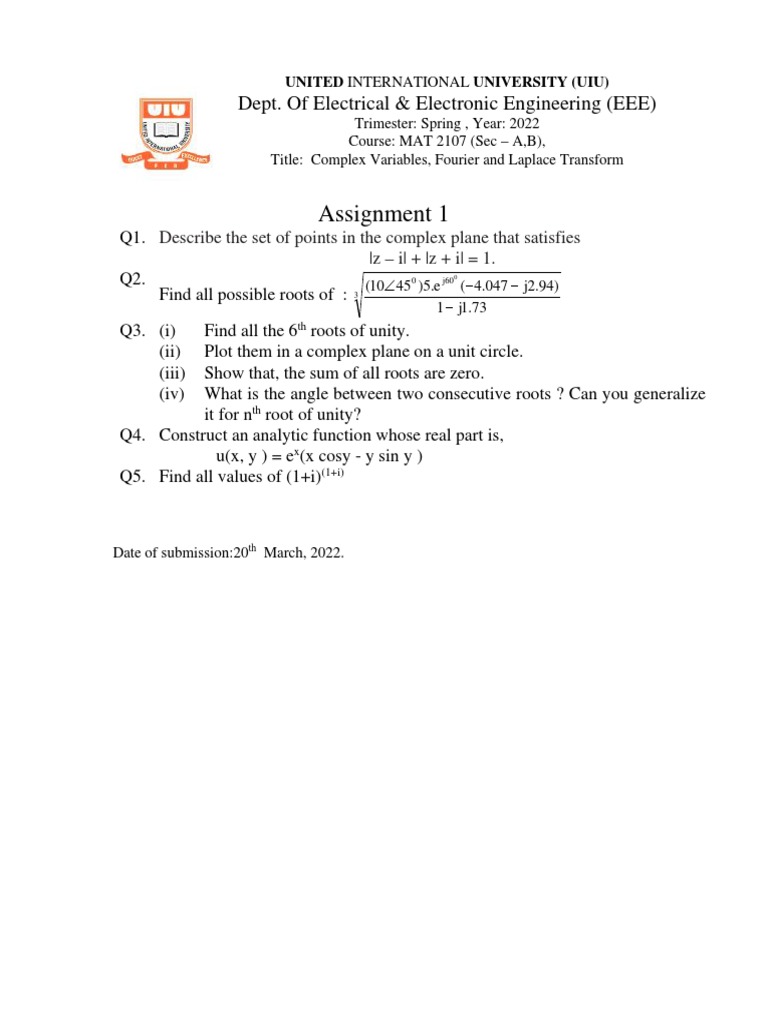 221 MAT2107 SecAB Ass01 | PDF