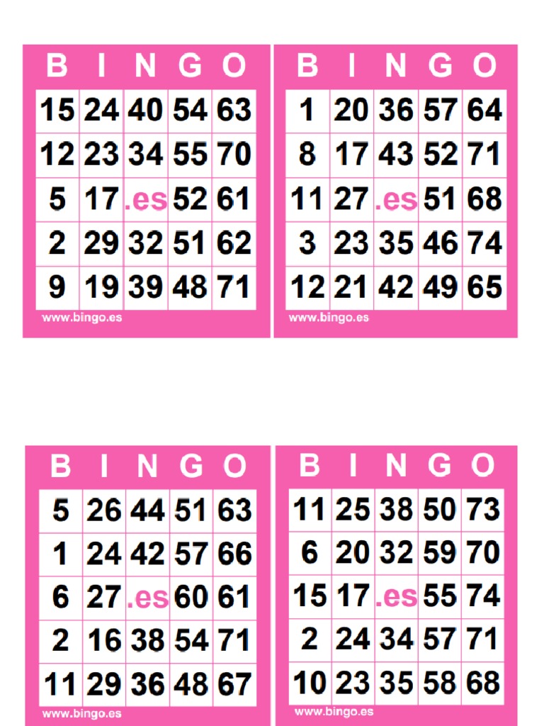 Cartón Bingo 1 | PDF