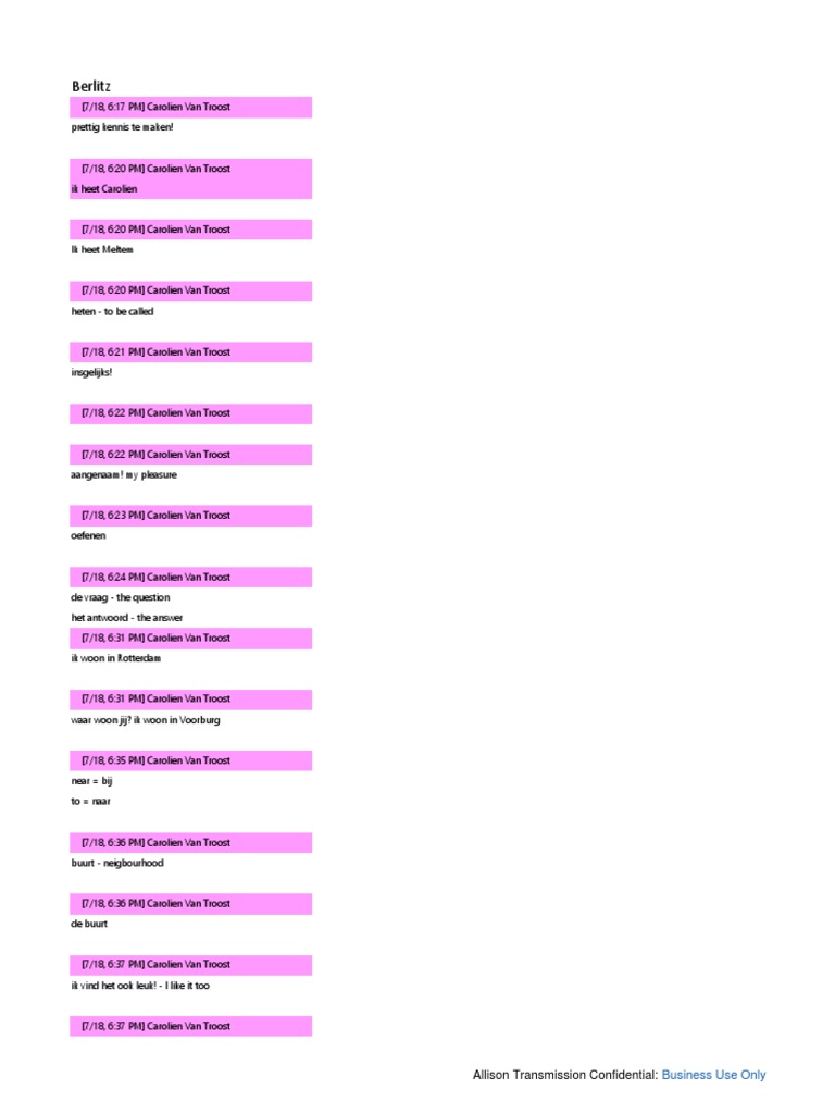 Berlitz Dutch Course A1 Notes | PDF