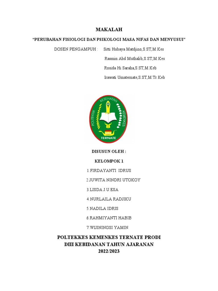 Makalah Kel 1 Nifas | PDF