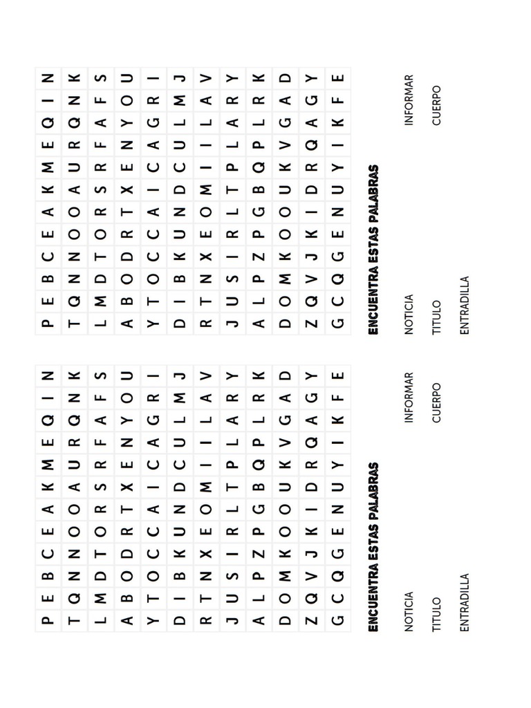 Sopa de Letras La Noticia | PDF