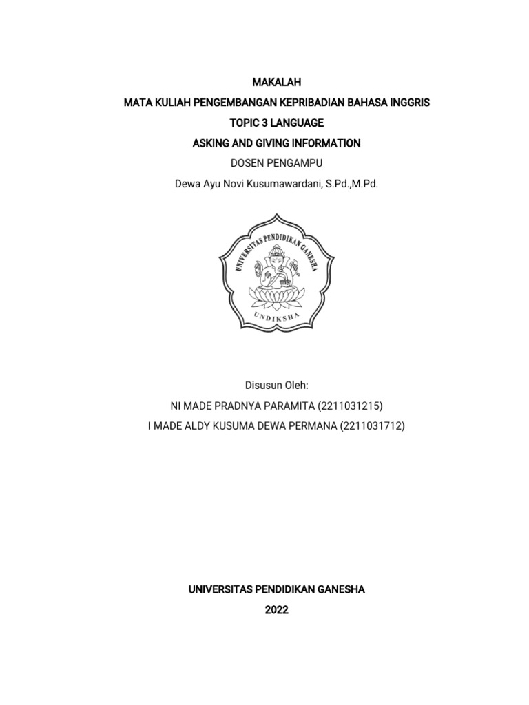 Makalah MPK B.ing P | PDF