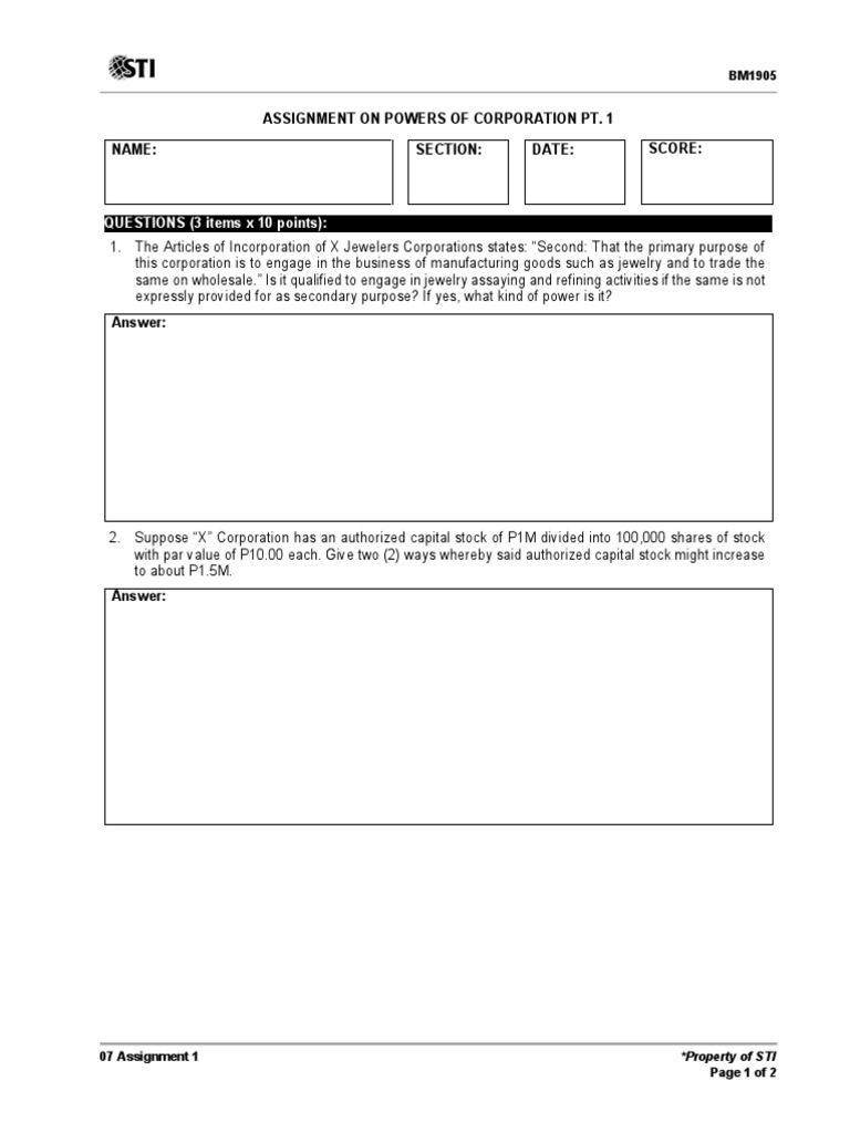 07 Assignment 1 | PDF