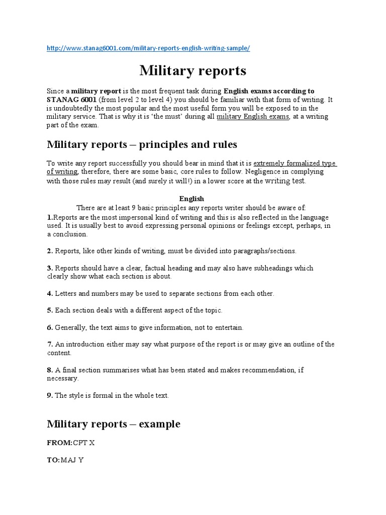 Military Reports | PDF