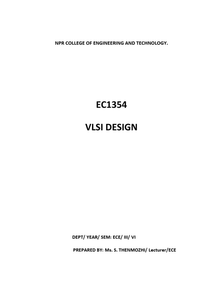VLSI | PDF | Cmos | Field Effect Transistor