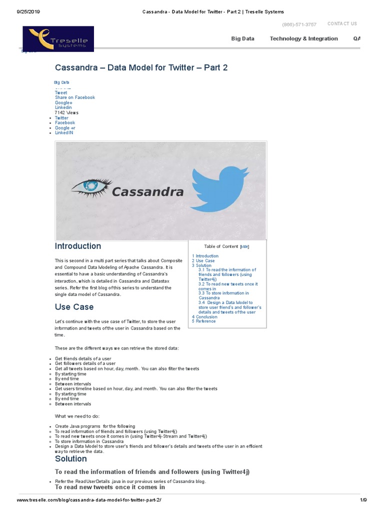 Cassandra - Data Model for Twitter - Part 2 _ Treselle Systems | PDF ...