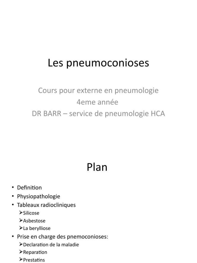 Pneumoconioses : définitions et traitements | PDF | Amiante | Médecine
