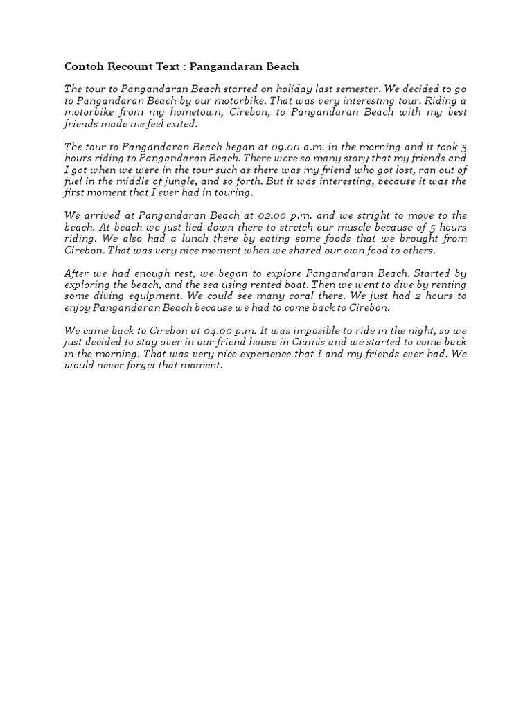 Contoh Recount Text | PDF