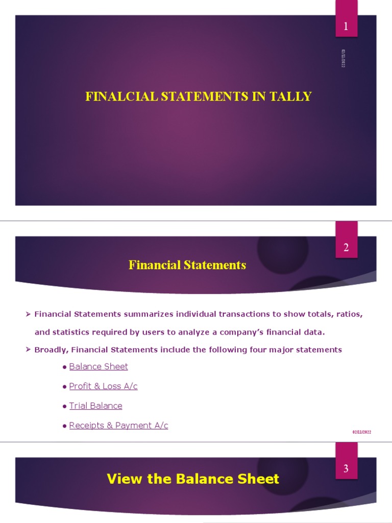 Financial Reports in Tally ERP 9 | PDF | Finance & Money Management