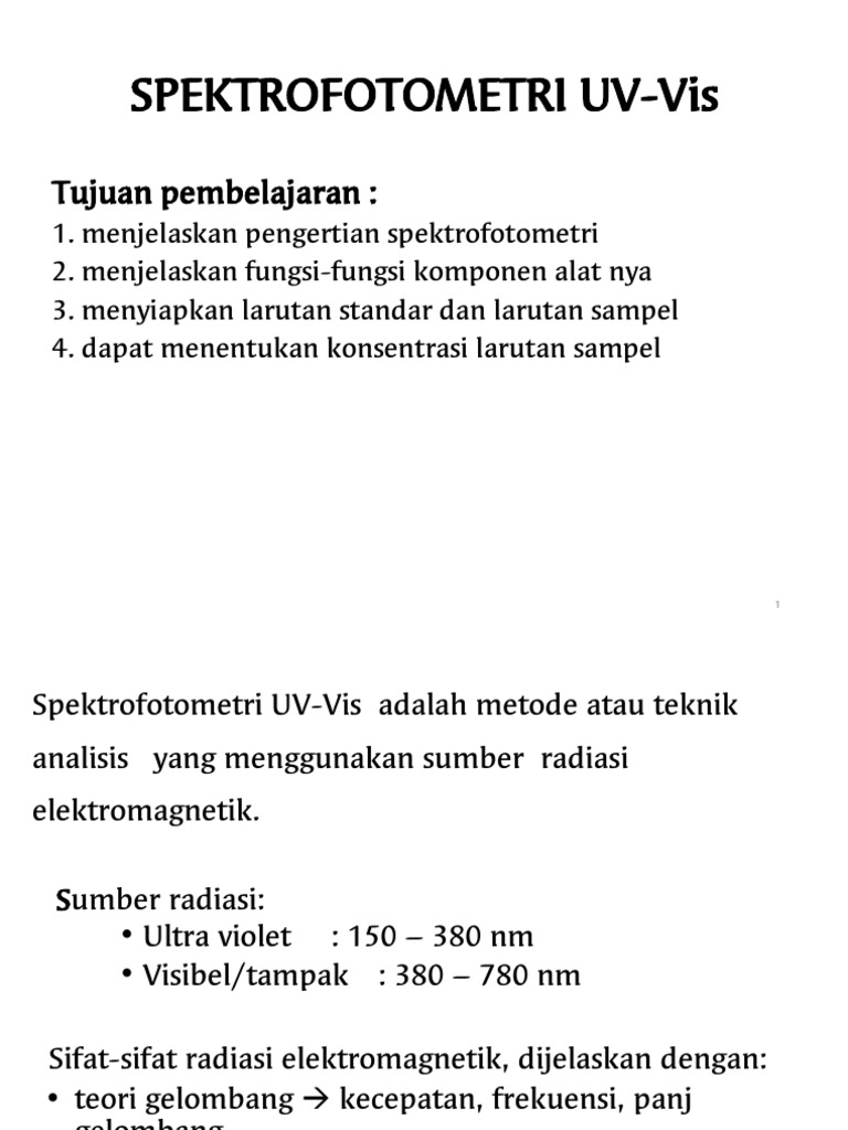 2020 SPEKTROFOTOMETRI UV-VIS - ANALIS (Rev 5 Okt) | PDF