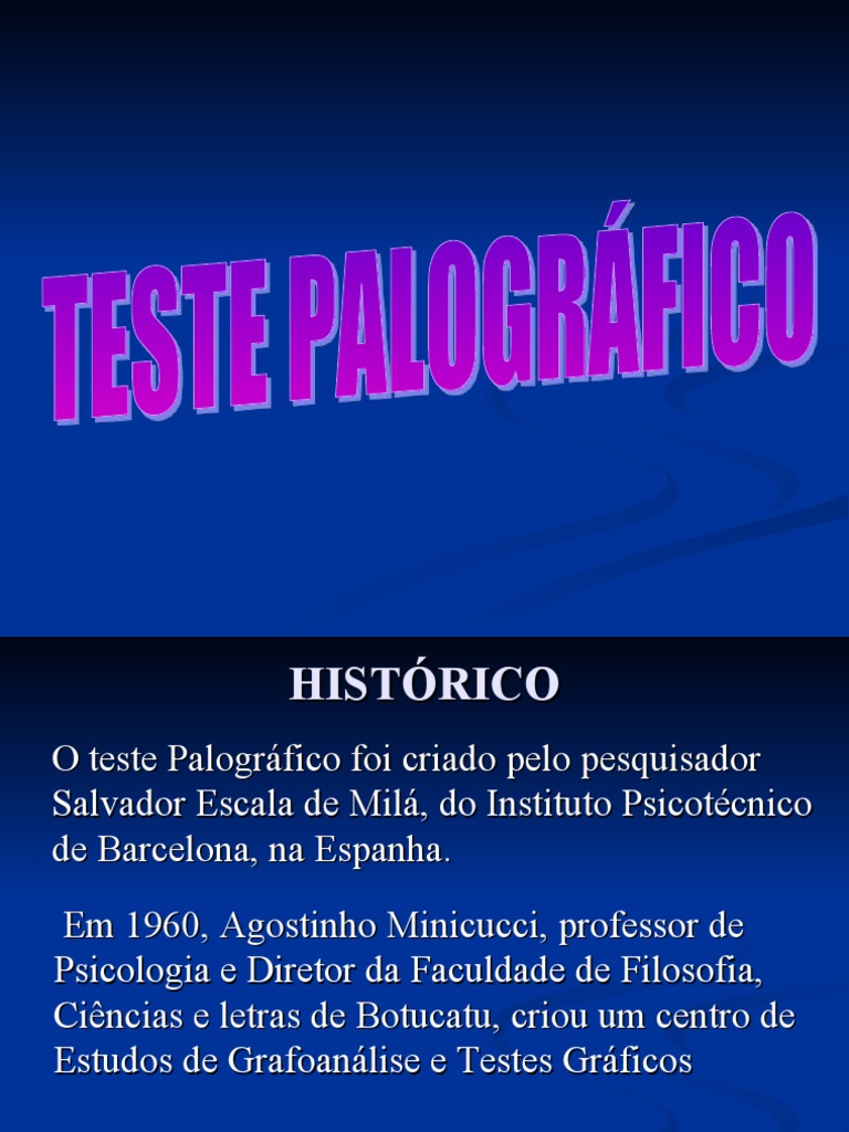 Interpretação do Teste Palográfico | PDF | Pensamento | Tempo