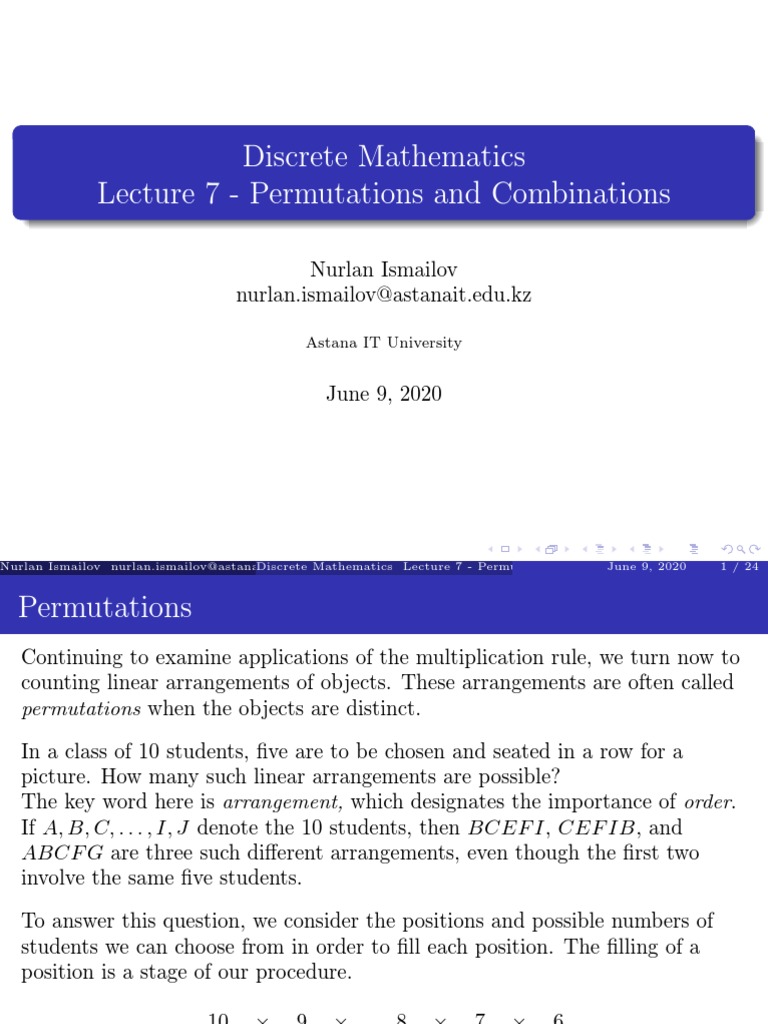 07 Lecture Pdf Permutation Discrete Mathematics 3855