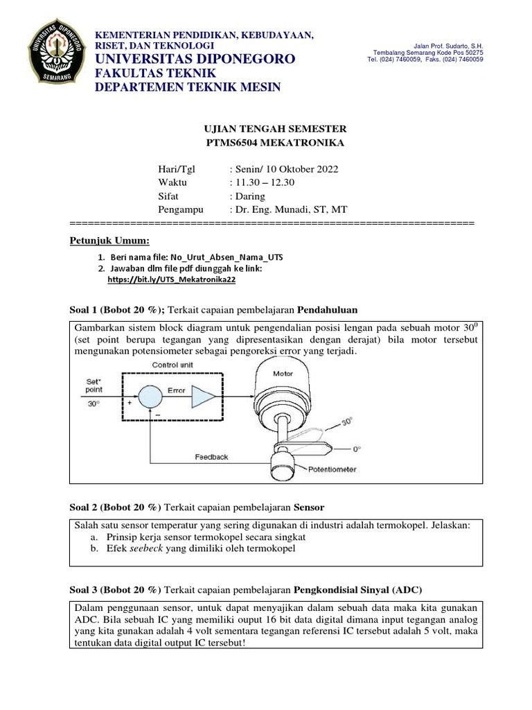 UTS Mekatronika 2022 (10 Okt 2022) | PDF