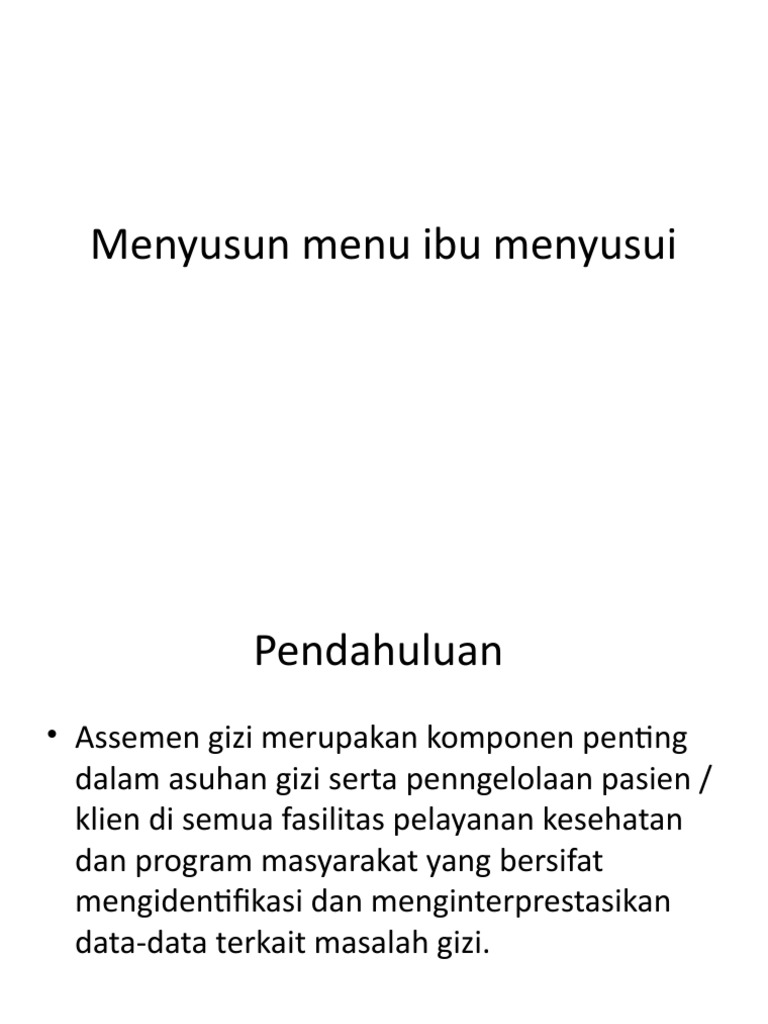 Menyusun Menu Ibu Menyusui | PDF