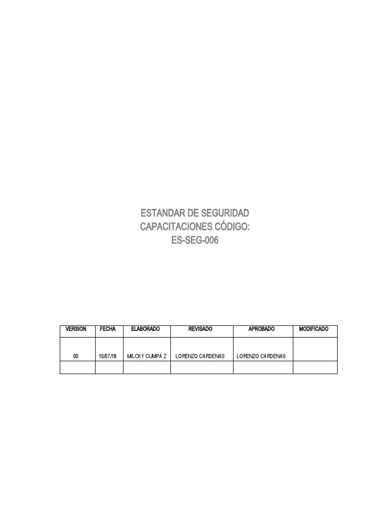 Es Seg 06 Capacitación | PDF | Creación de capacidad | Seguridad y salud ocupacional