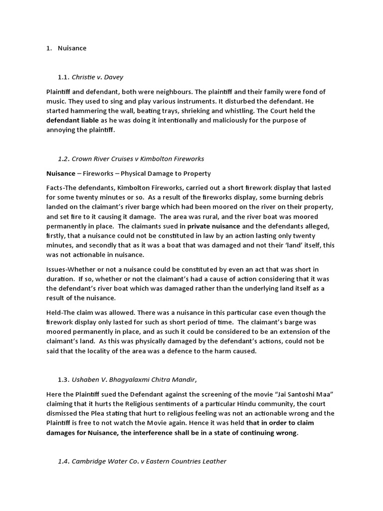 Nuisance | PDF | Negligence | Nuisance