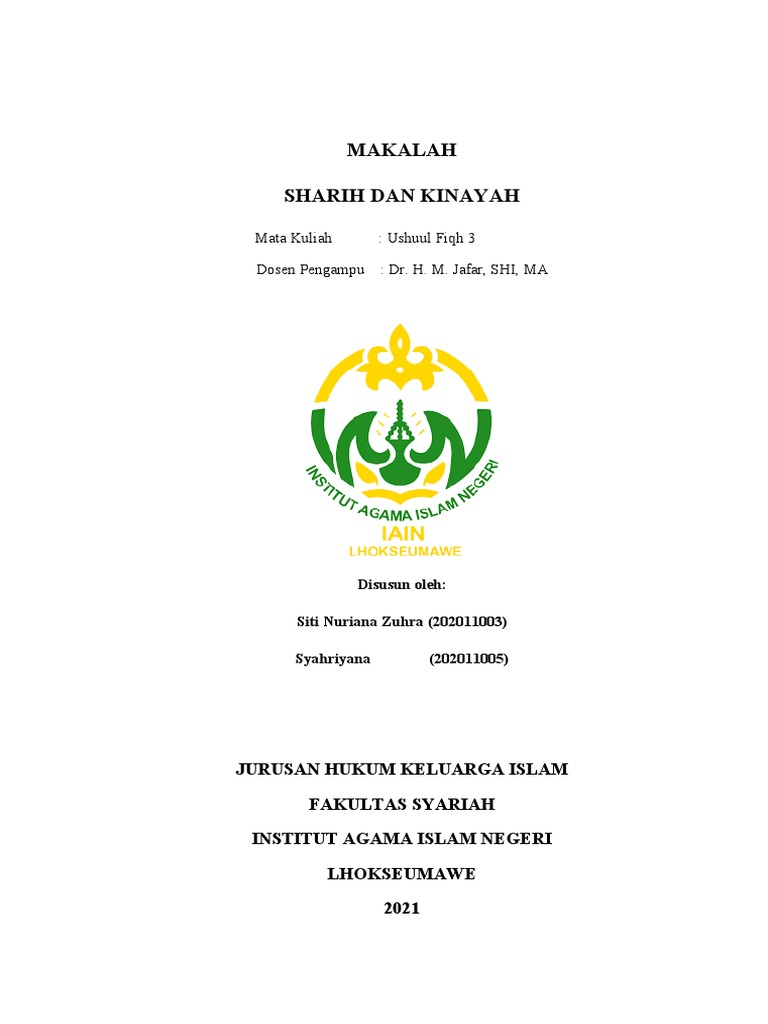 Talak Sharih dan Kinayah dalam Islam | PDF