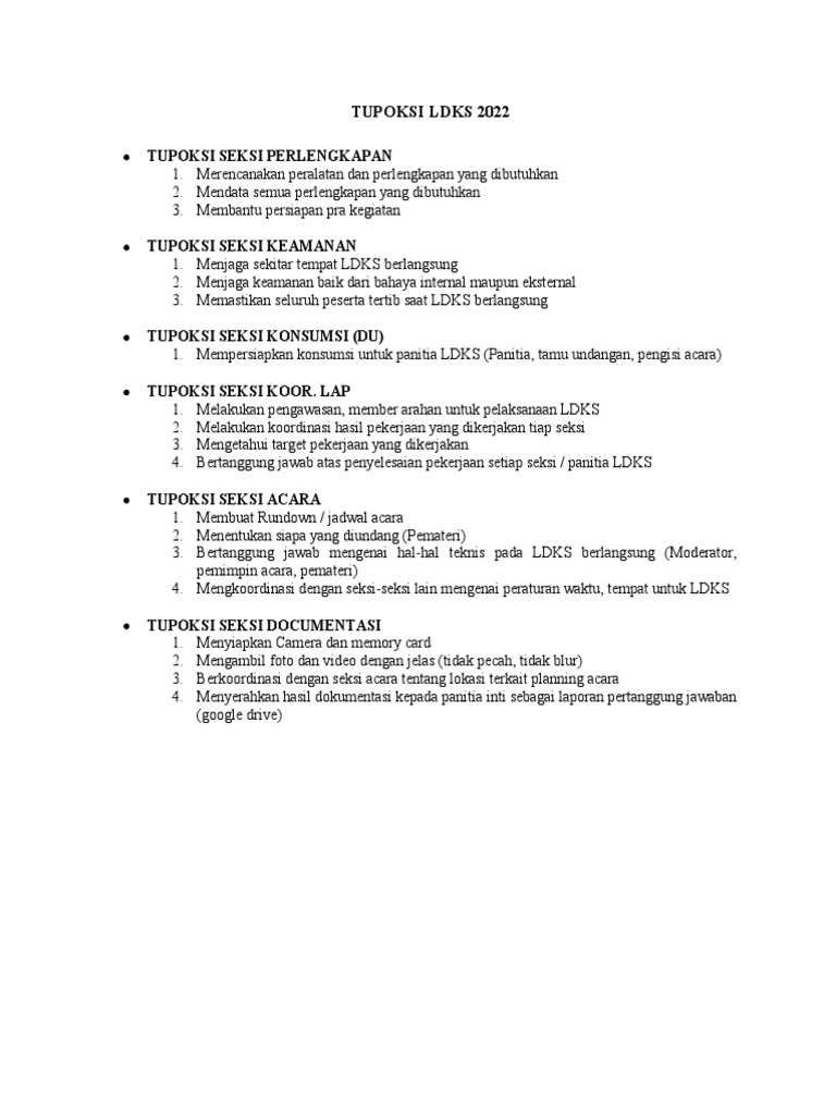 Tupoksi LDKS | PDF
