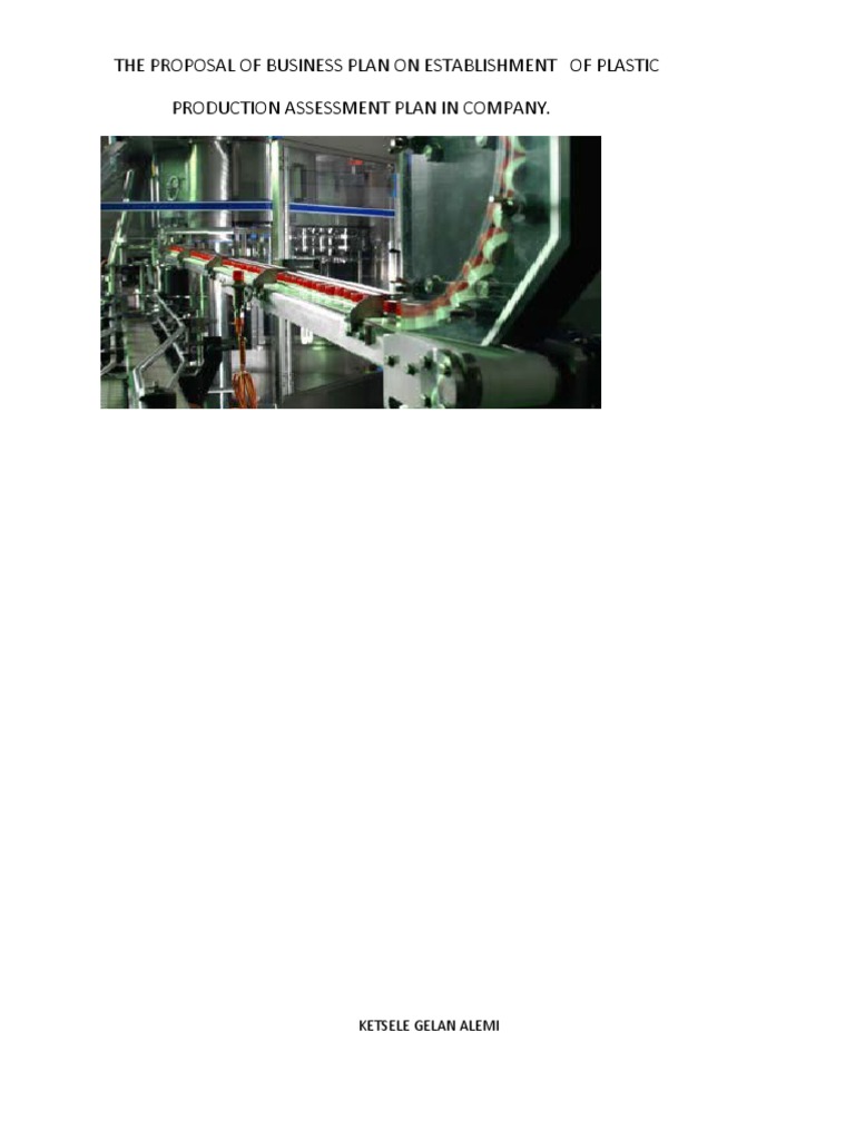 Business Plan for Plastic Production in Ethiopia | PDF | Duct (Flow ...
