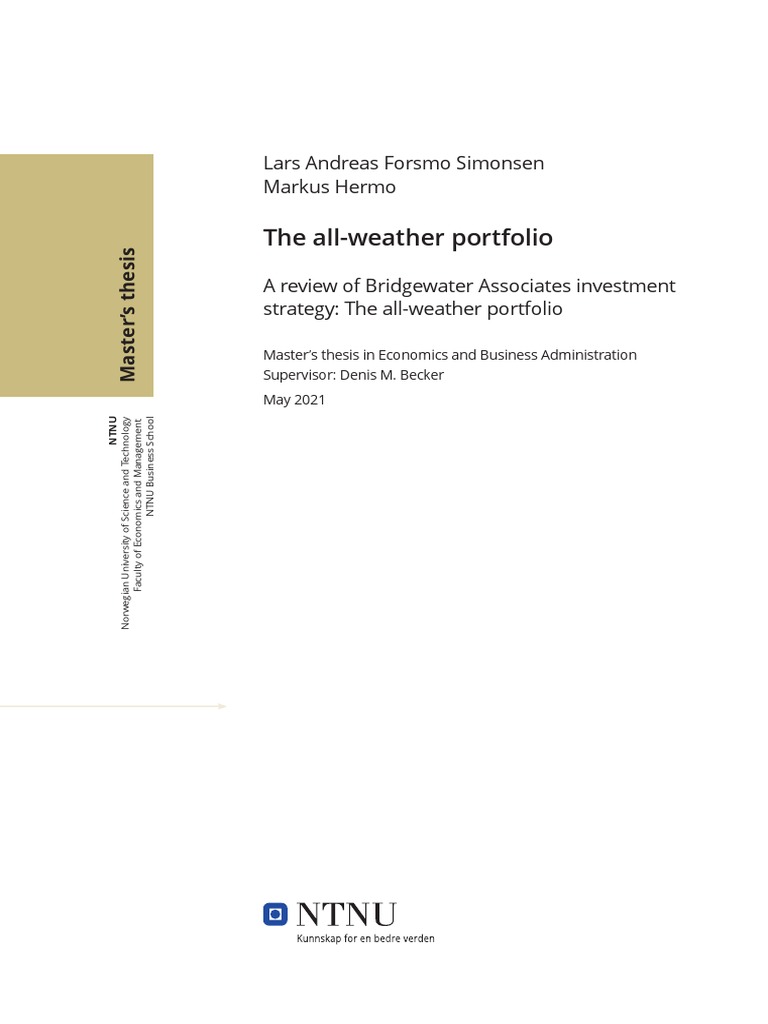 The All-Weather Portfolio | PDF | Modern Portfolio Theory | Capital ...