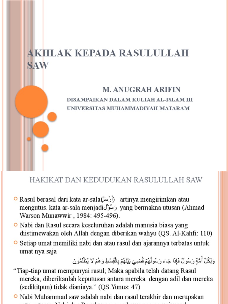 Akhlak Kepada Rasulullah SAW | PDF
