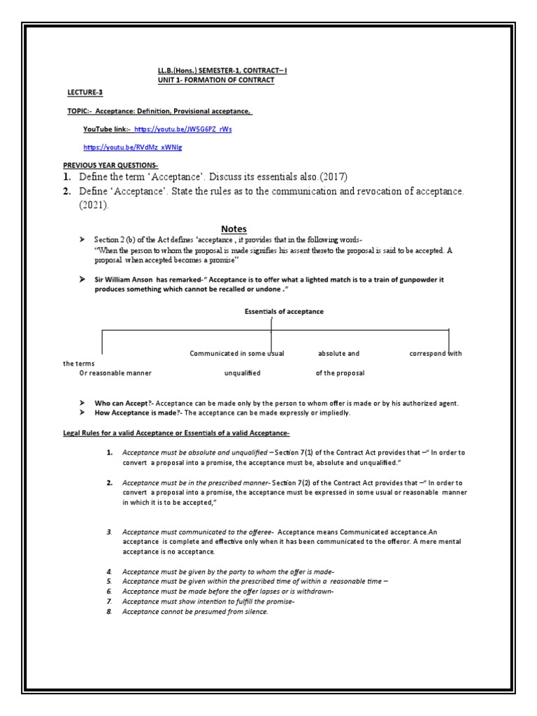 Contract-1, U1, L3, POINTER (2) 12 | PDF | Offer And Acceptance | Consent