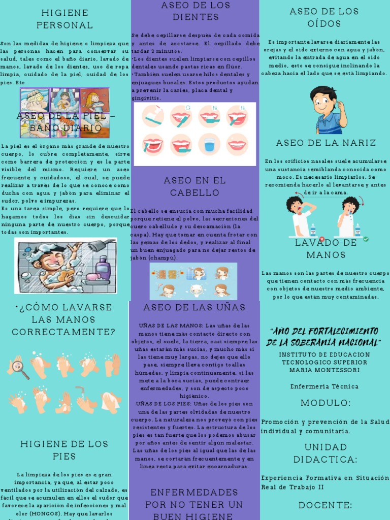 Triptico Higiene Personal | PDF | Higiene | Ciencias de la Salud