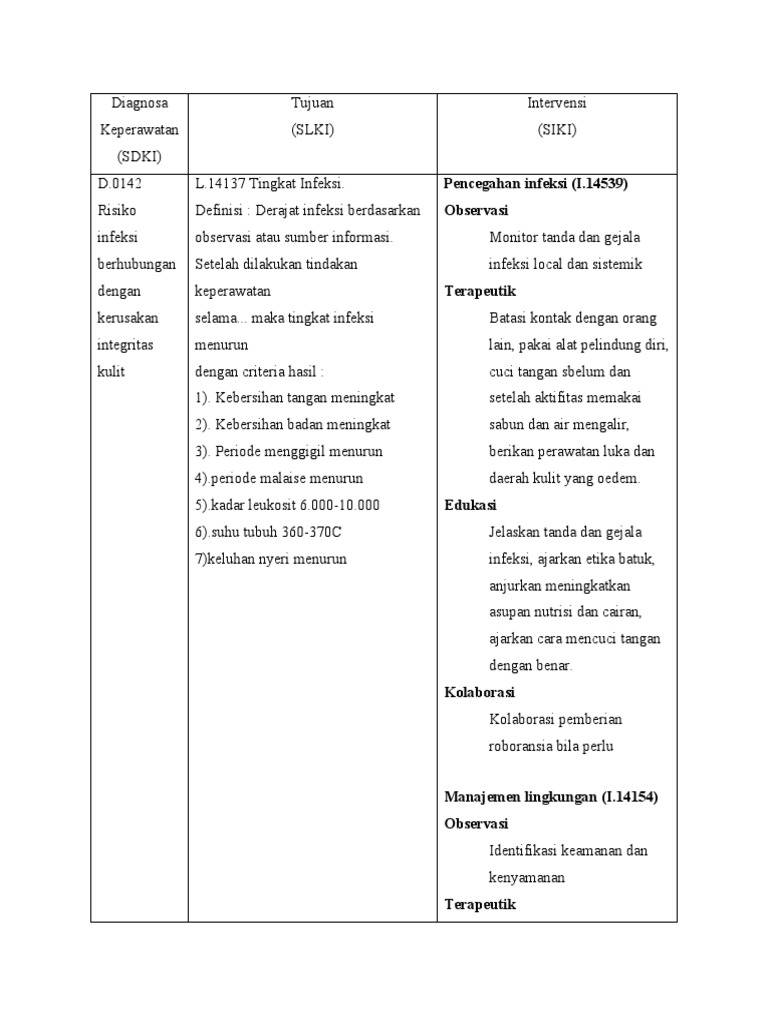 Pencegahan dan Intervensi Infeksi SDKI | PDF