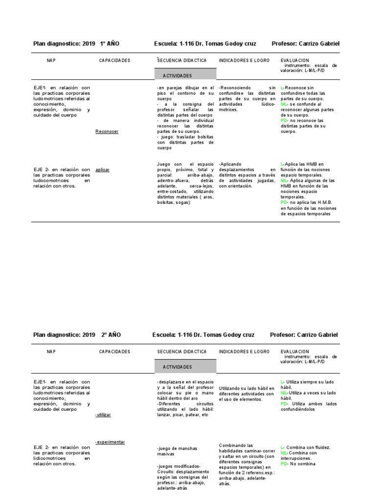 Plan Diagnostico Dge 2022 | PDF | Evaluación