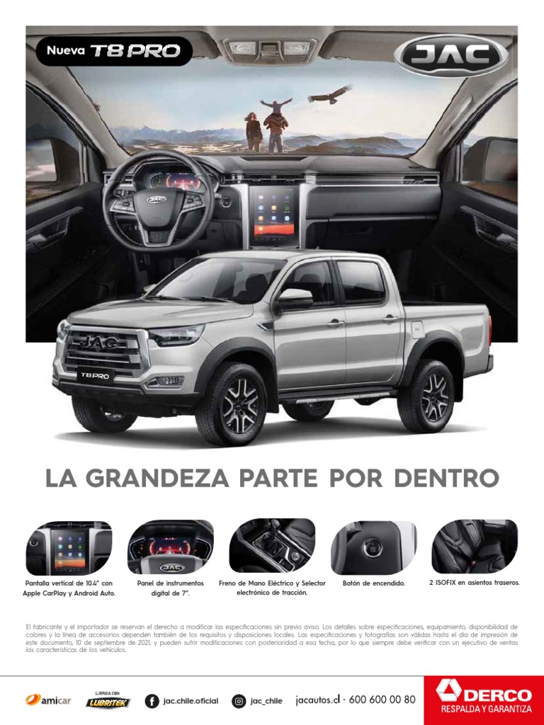 Ficha Técnica JAC T8 Pro 2024 | PDF | Tracción en las cuatro ruedas | Turbocompresor