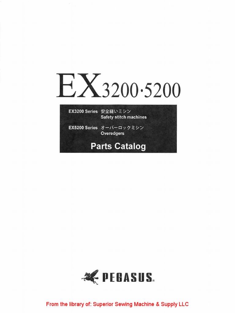 Pegasus EX3200, 5200 | PDF | Screw | Sewing