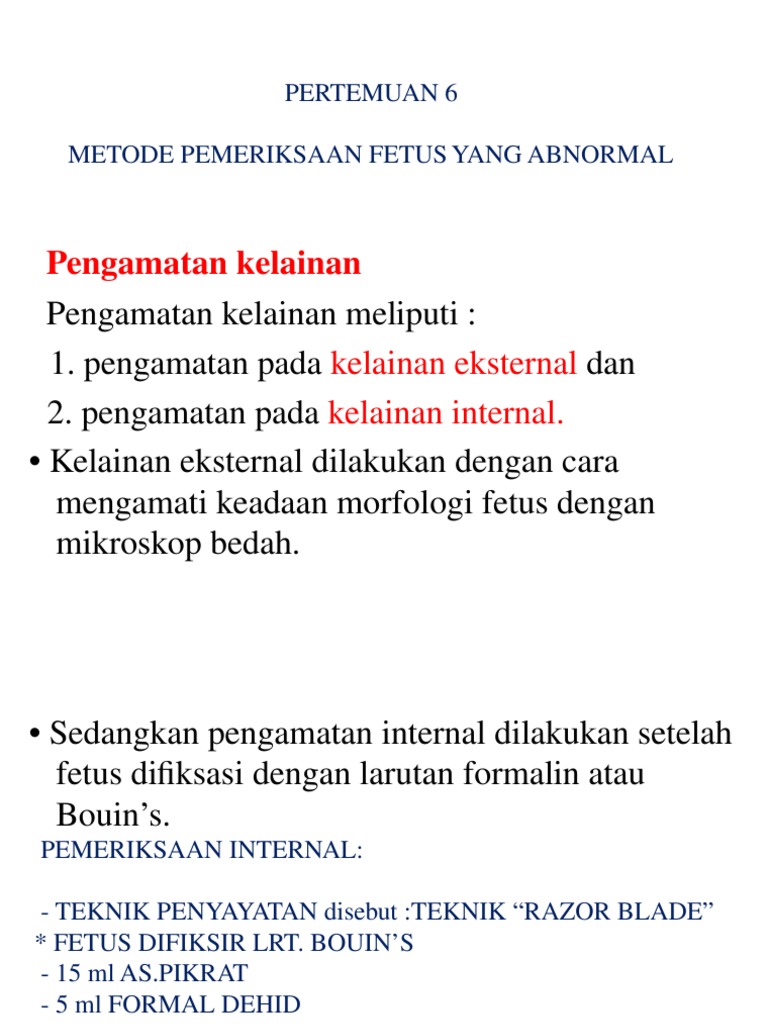 K 6. Metode Pengamatan Fetus Abnormal | PDF | Sains & Matematika