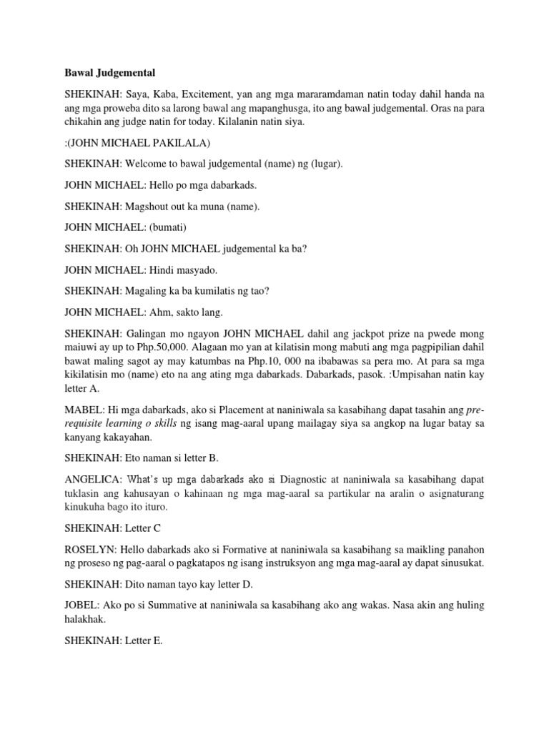 Bawal Judgemental | PDF