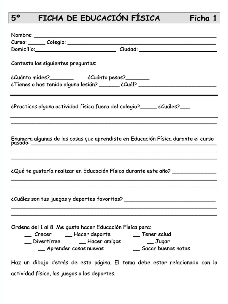 5c2b0 Fichas Ef Primaria | PDF | Corazón | Ritmo cardiaco