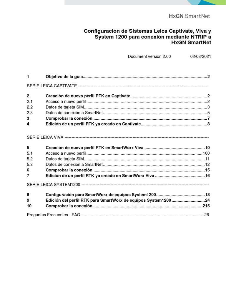 Configuracin de Conexin para Equipos de Leica Geosystems A HXGN ...