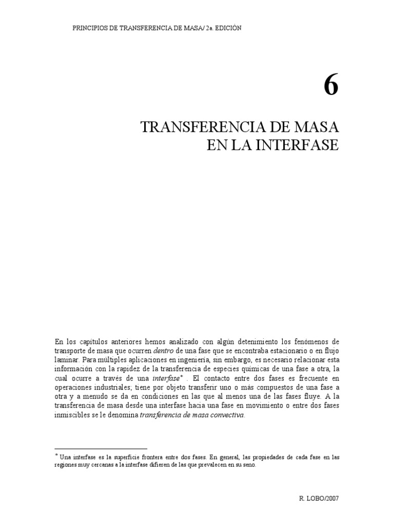 Transferencia de masa en interfaces: principios y métodos para ...