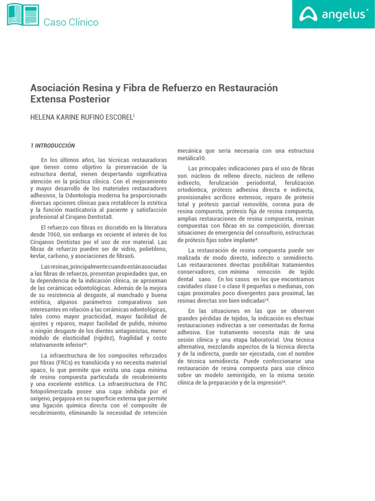 CC068 Asociacion Resina y Fibra de Refuerzo en Restauracion Extensa ...