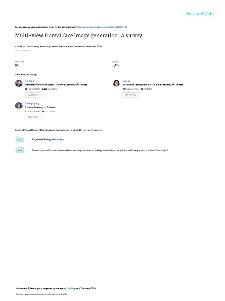 Multi View Frontal Face Image Generation: A Survey: Concurrency and ... Multi View Frontal Face Image Generation: A Survey: Concurrency and ...