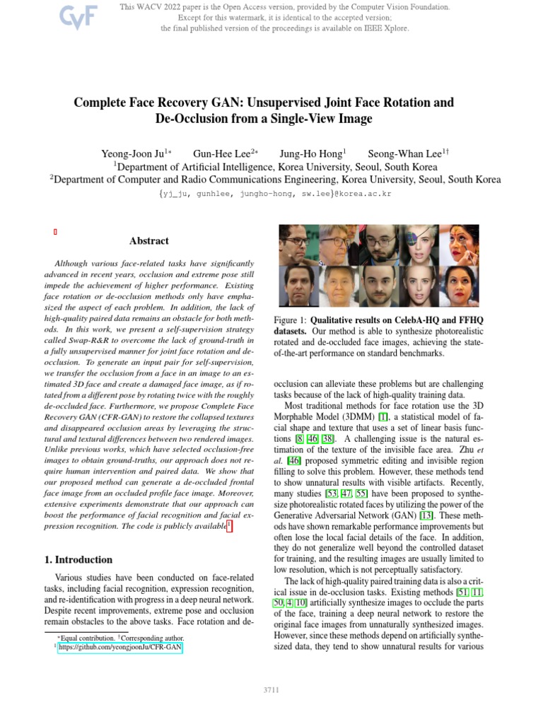 Ju Complete Face Recovery GAN Unsupervised Joint Face Rotation and De-Occlusion WACV 2022 Paper ...