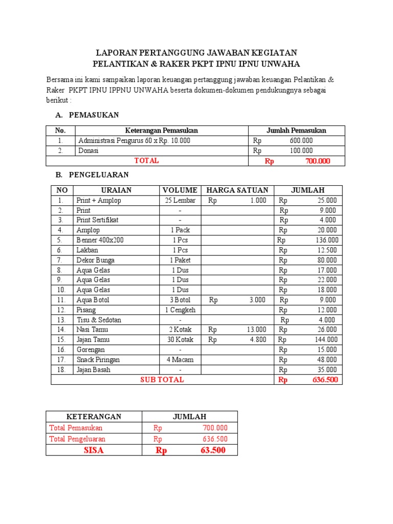LPJ Keuangan | PDF