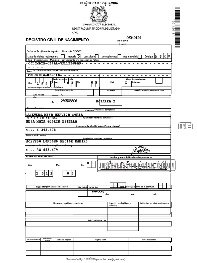 Registro Civil de Nacimiento | PDF | Gobierno | Derecho Civil (Common Law)